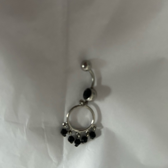 Jewelry | Silver And Black Naval Ring | Poshmark